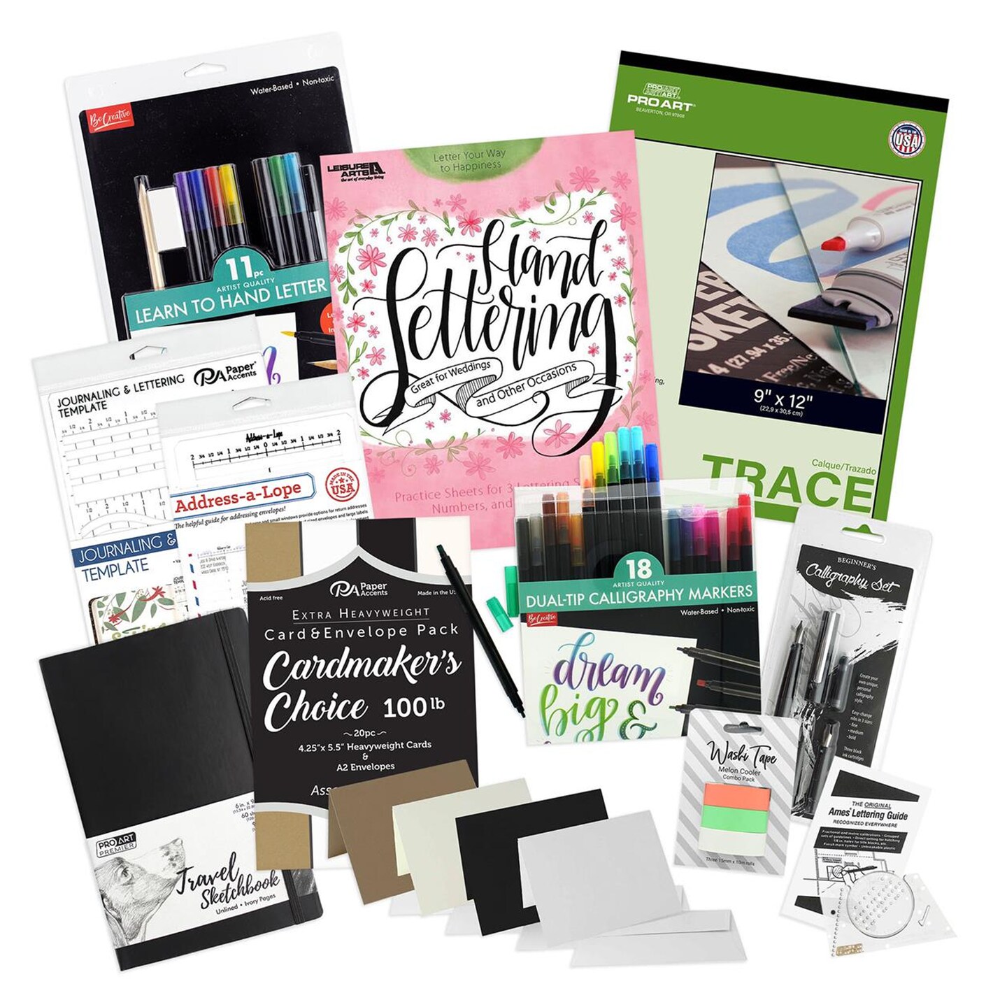 Leisure Arts Lettering Bundle: Handlettering Workbooks For Beginners ...