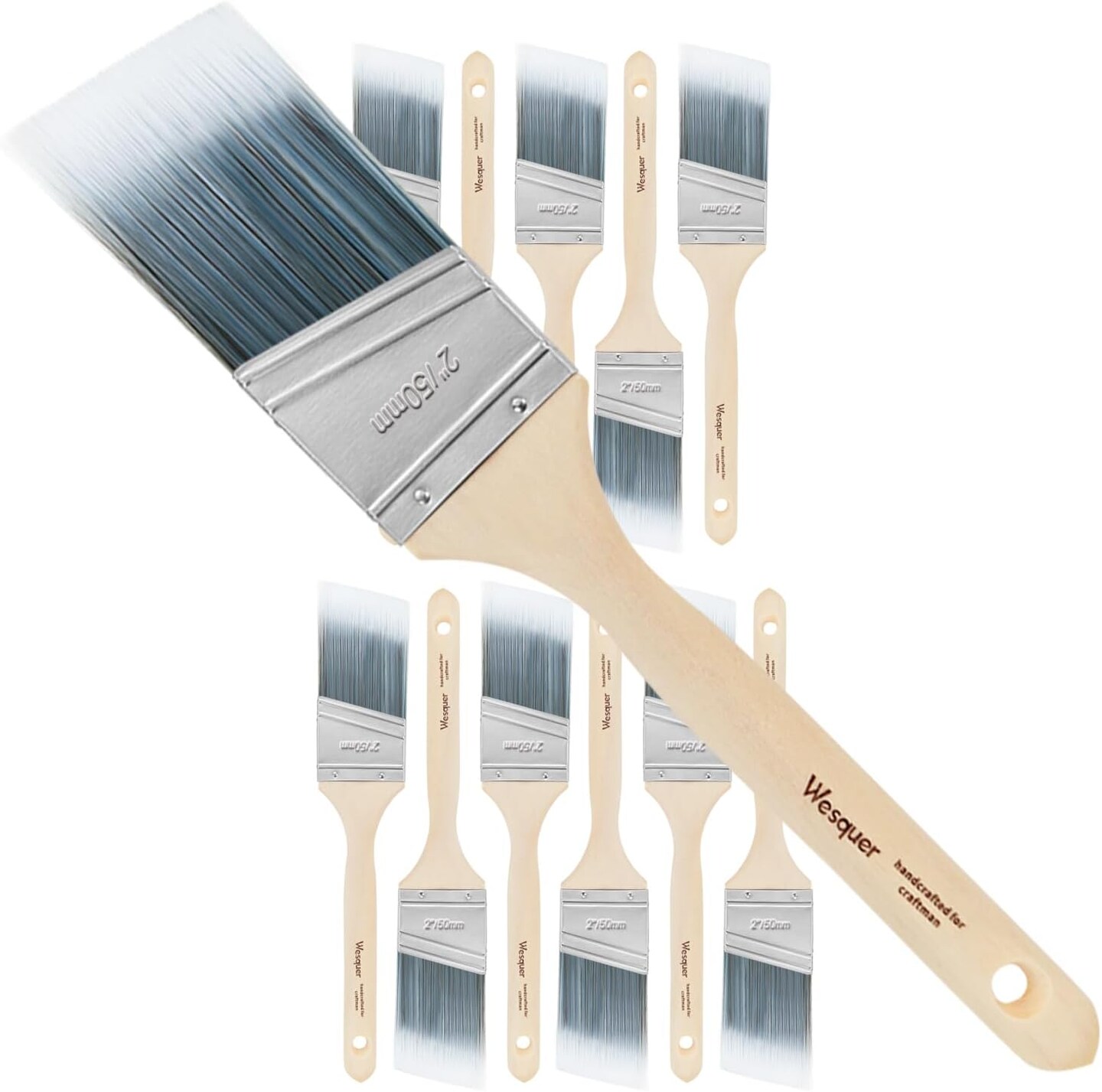 2 Inch Paint Brushes 12 Pack Angled Paint Brush Stain Paint Brush for ...