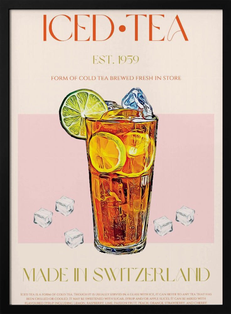 Refreshing Glass of Iced Tea - Nazma Khokhar 24x36 Black Framed Art | Home or Office Art | Michaels