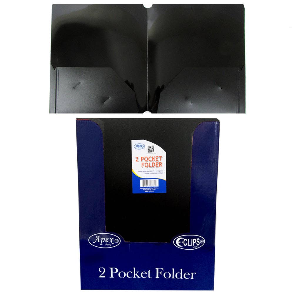 Black Poly Pocket Folders – 2 Pockets, Card Slot – 48 Count | Michaels