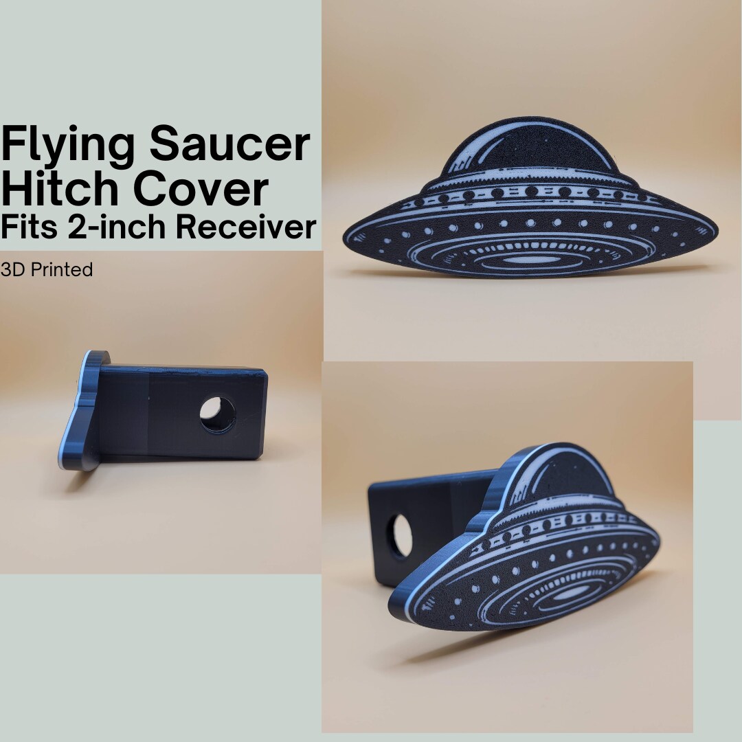 Flying Saucer Trailer Hitch Cover. Fits 2 inch Receiver. UFO, UAP ...