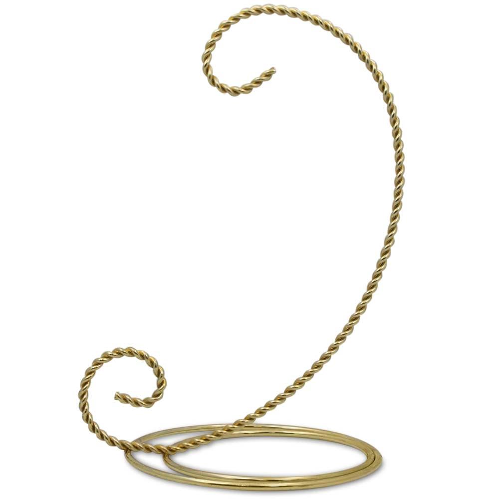 Twisted Wire Double Round Base Gold Tone Metal Ornament Stand Display ...