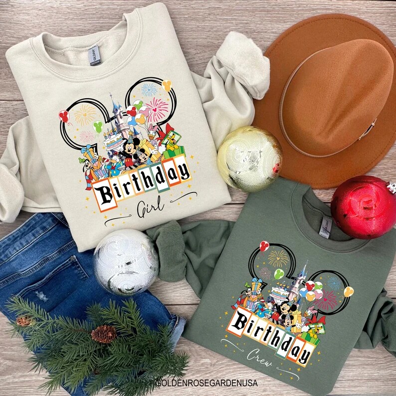 Disney Birthday Girl Sweatshirt,Disney Birthday Squad Sweat,Custom ...