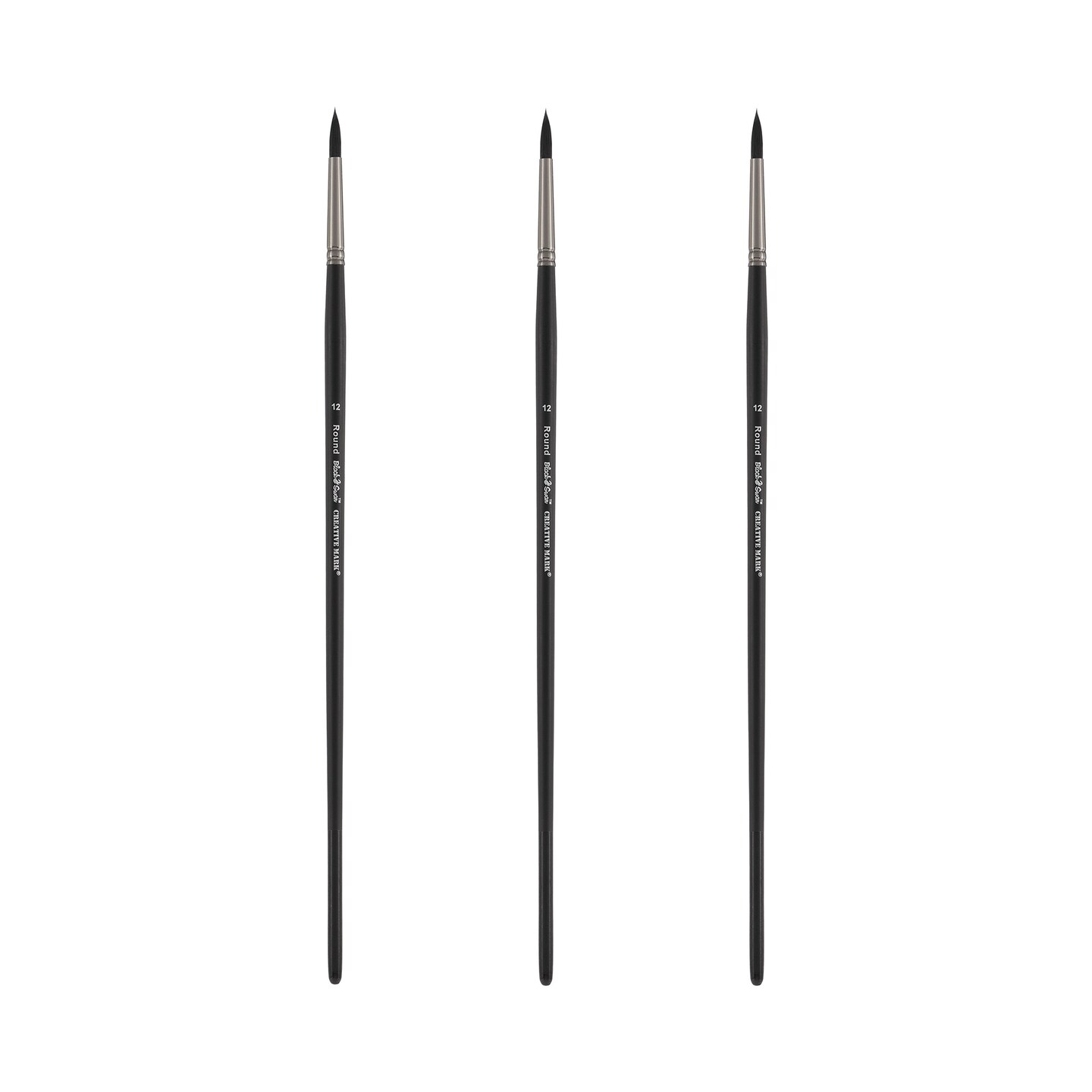 Black Swan Synthetic Red Sable Round Paint Brushes Sets of 2 - Professional Quality Long Handle ...