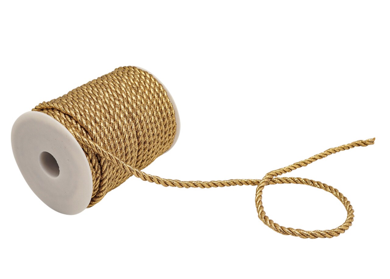6mm x 25 Yards Metallic Gold Rope Trim Pack of 5 Spools | Michaels