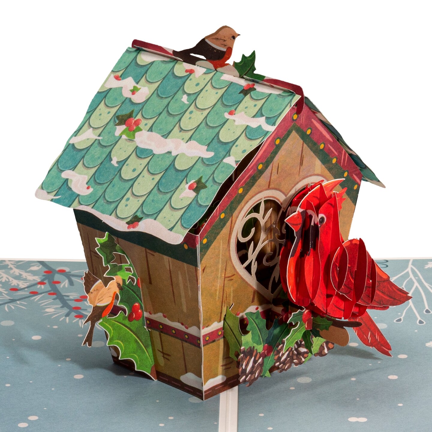 Frndly by Paper Love Bird House Christmas Card Pop Up, Handcrafted 3D ...