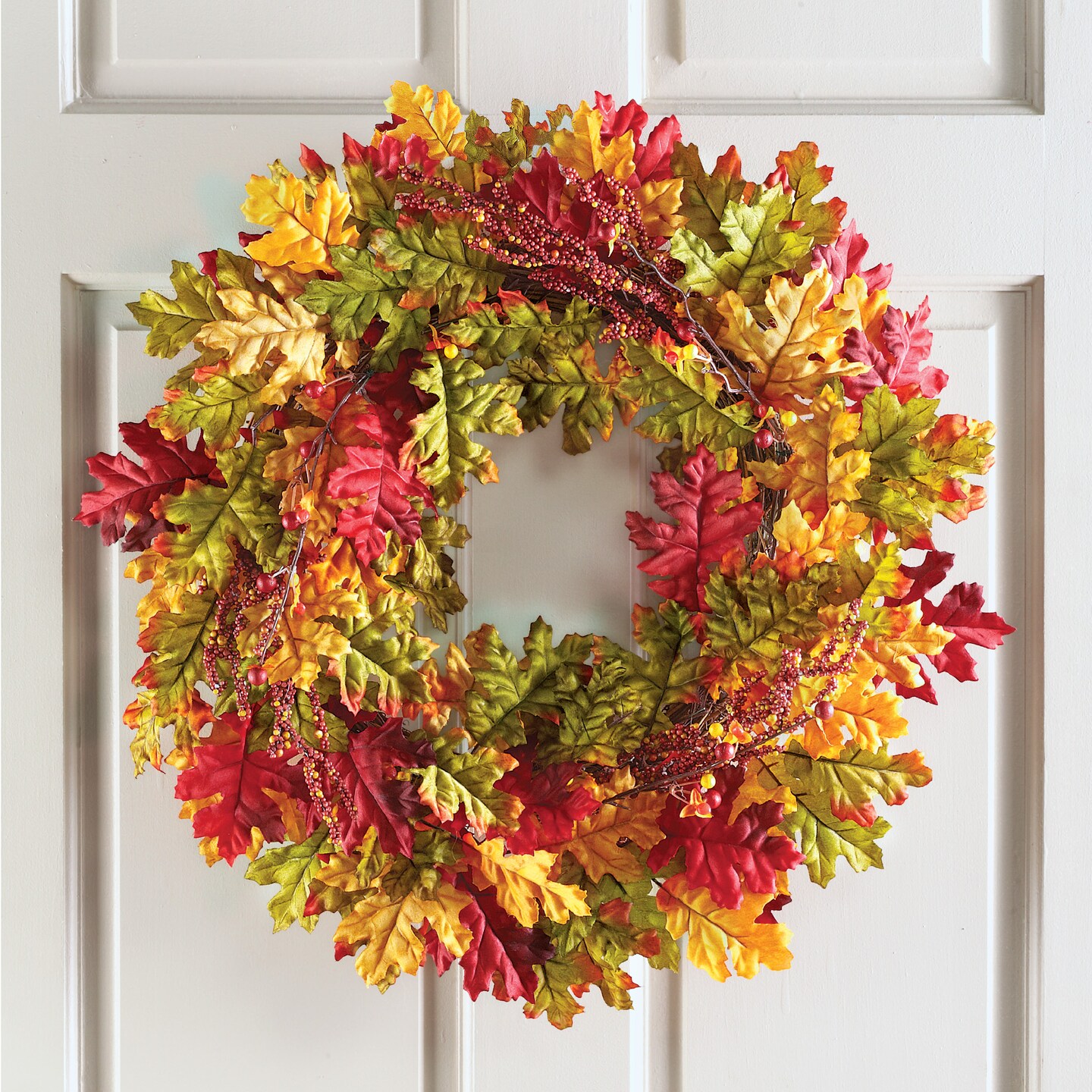 Collections Etc Oak Leaves Autumn Harvest Wreath | Michaels