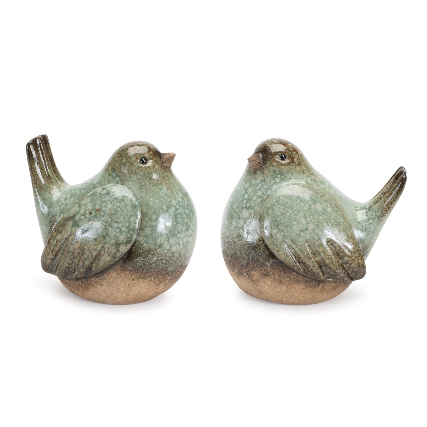 Melrose Sitting Fat Birds with Raised Tail Figurines - 6" - Set of 4 ...