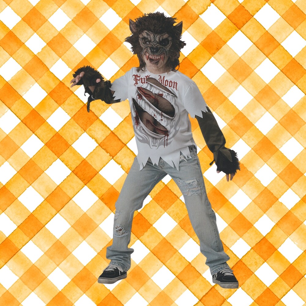 Boys Werewolf Costume with Mask and Gloves for Halloween Dress Up, Size ...