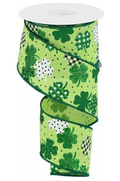 2.5" Pattern Shamrock Ribbon: Bright Green (10 Yards) | Michaels