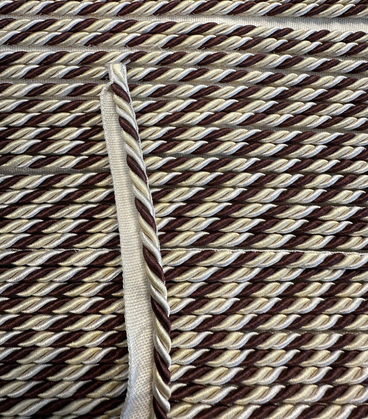 1 Yard Brown Cream Beige Mini Trim Rope with Gimp for Drapery and ...