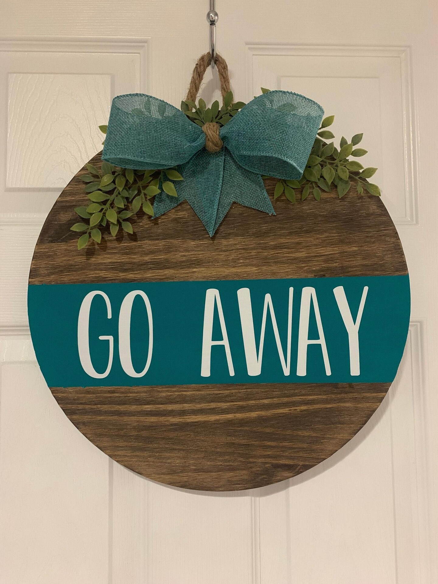 Welcome Door Hanger Funny Sign Go Away Housewarming Gift Front Door ...