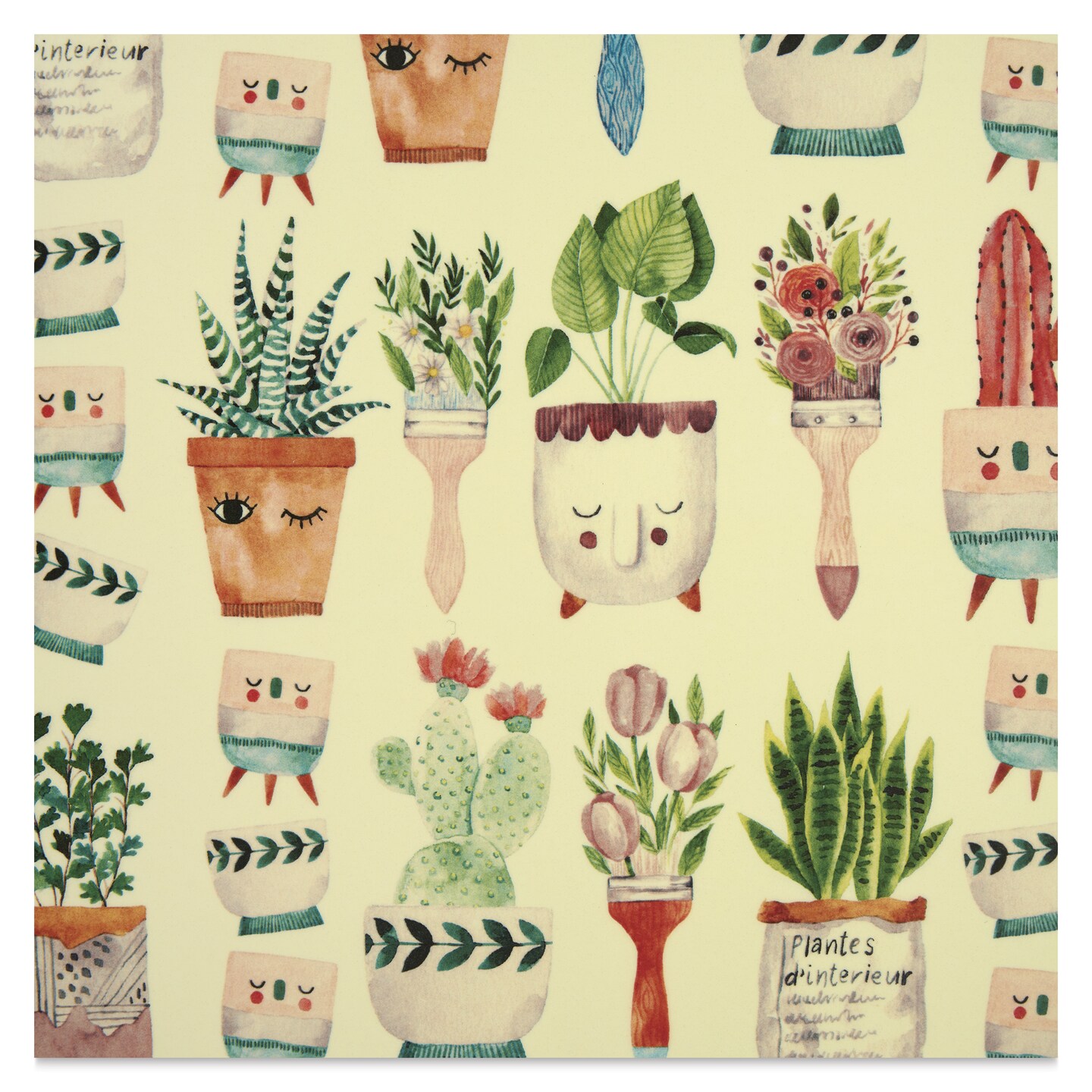 Elan Transfers Overglaze Decal Sheet - Potted Plants w/ Brushes | Michaels
