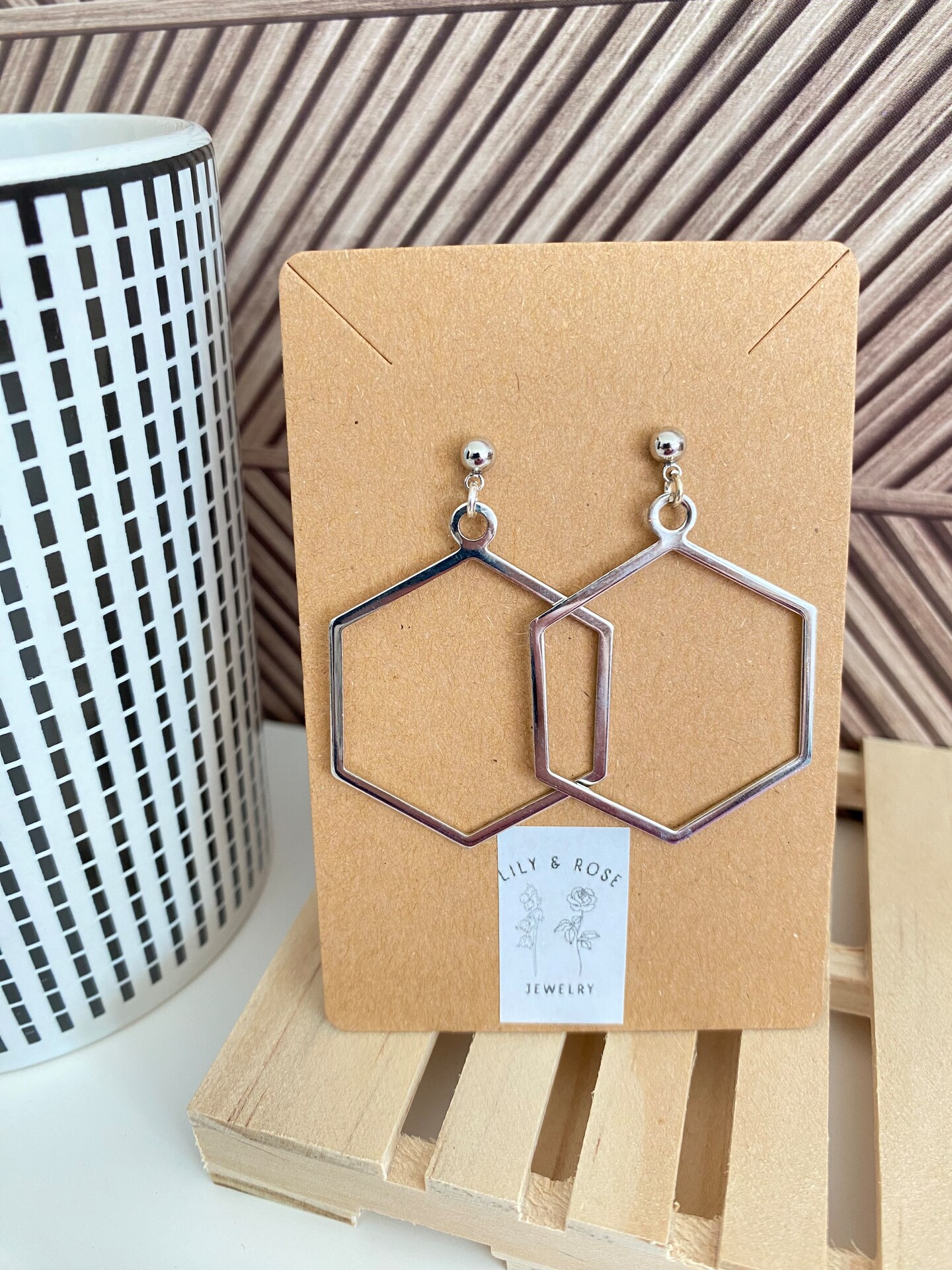 Hexagon Shaped Metal Earrings | MakerPlace by Michaels