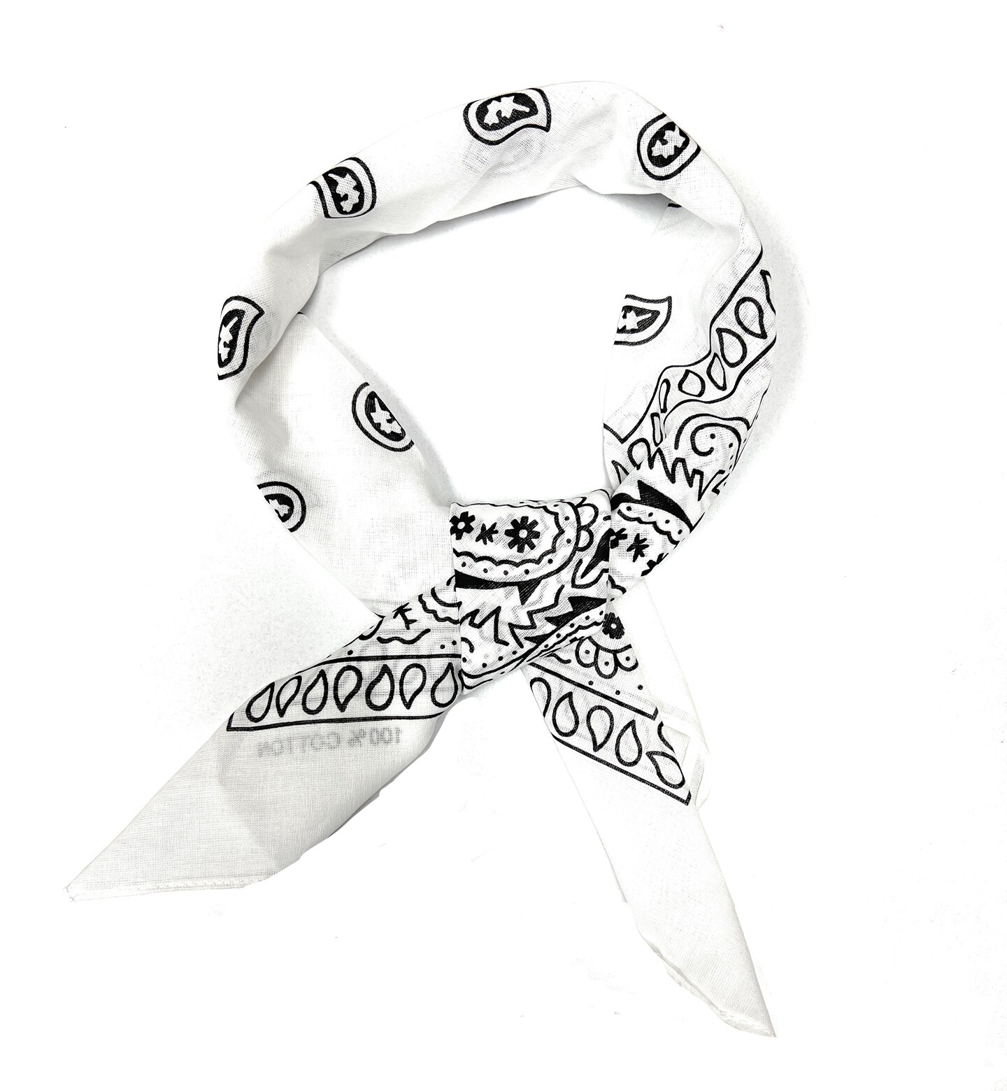 Ribbon Scarf Set of 12 Paisley Pure Cotton Neck Foulard for Women ...