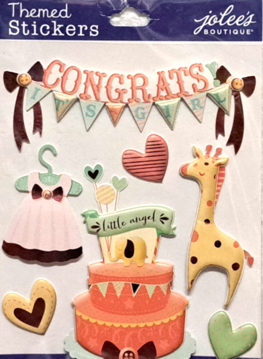Jolee's Boutique Congratulations Baby Girl Dimensional Stickers | Michaels