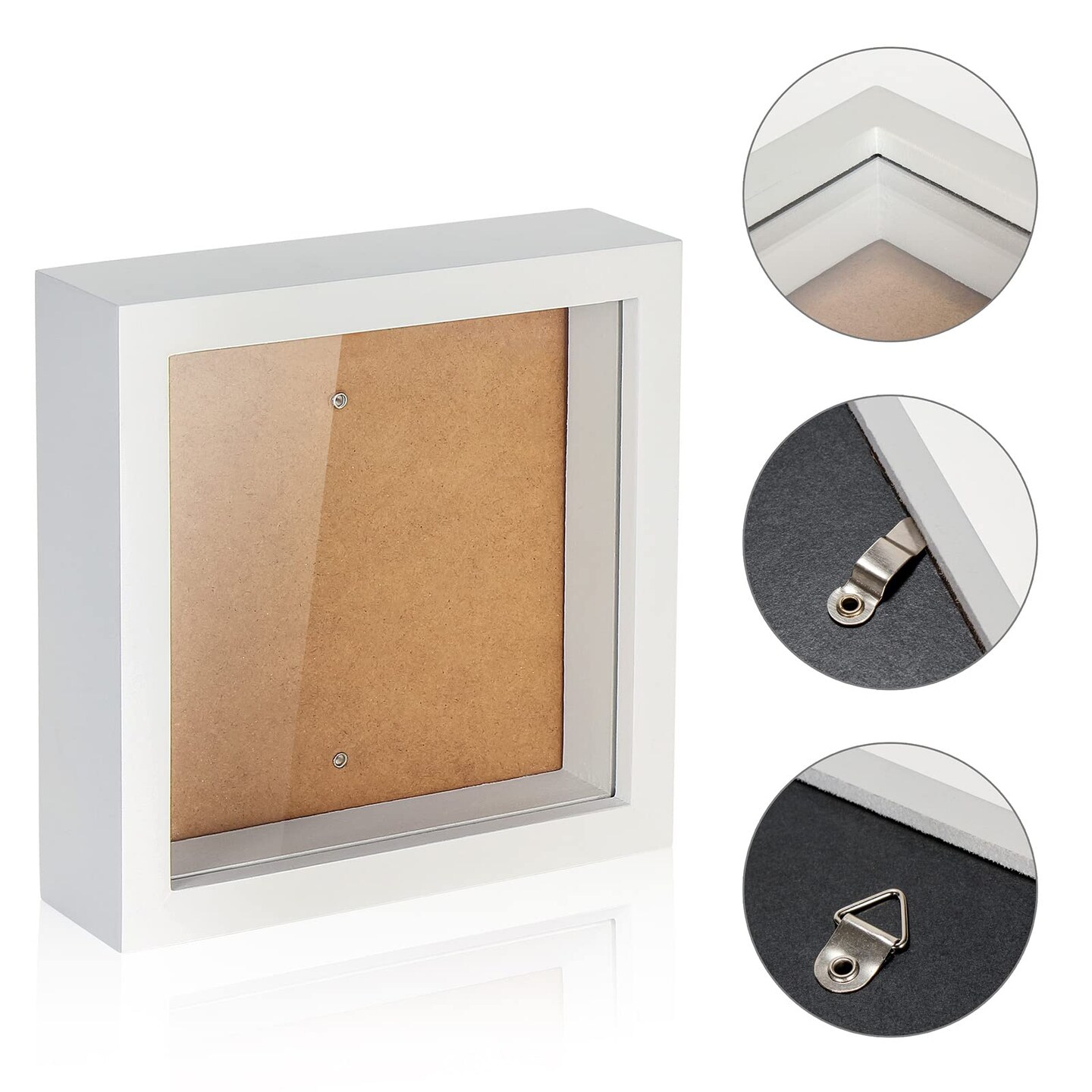 Small Shadow Box Frame 5 x 5 Shadowbox Display Case Wooden Picture ...