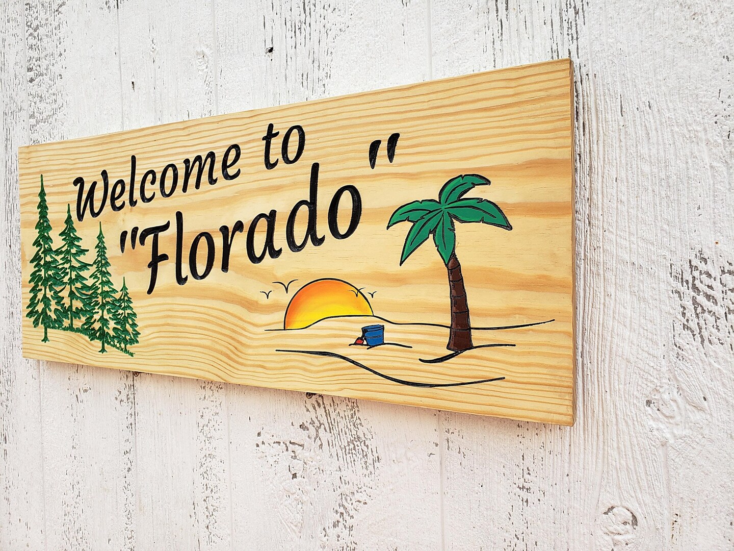 Beach Sign with Palm Trees, Personalized Beach Sign with Family Names ...