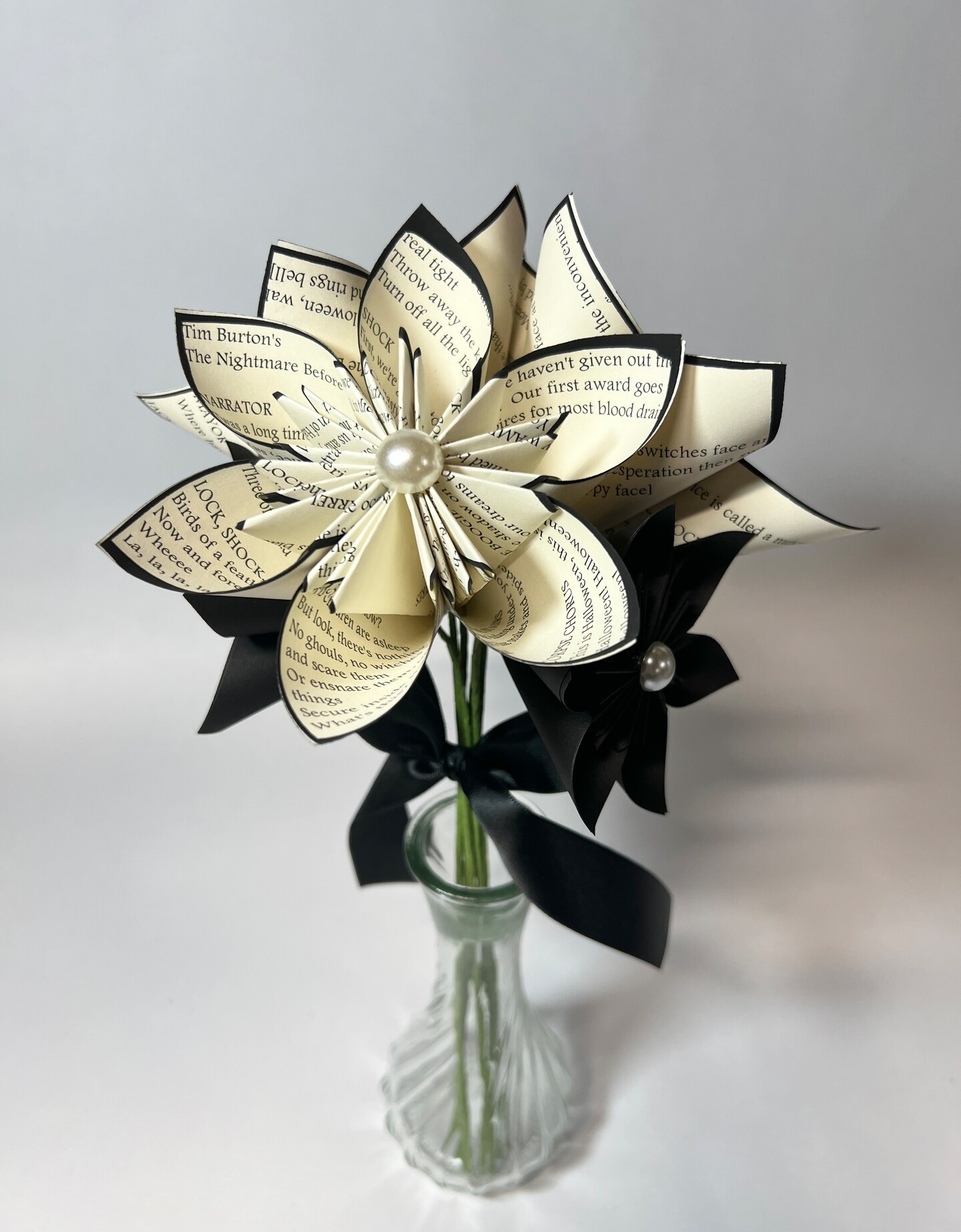 Nightmare Before Christmas Paper Flower Bouquet- Ready to ship, vase ...