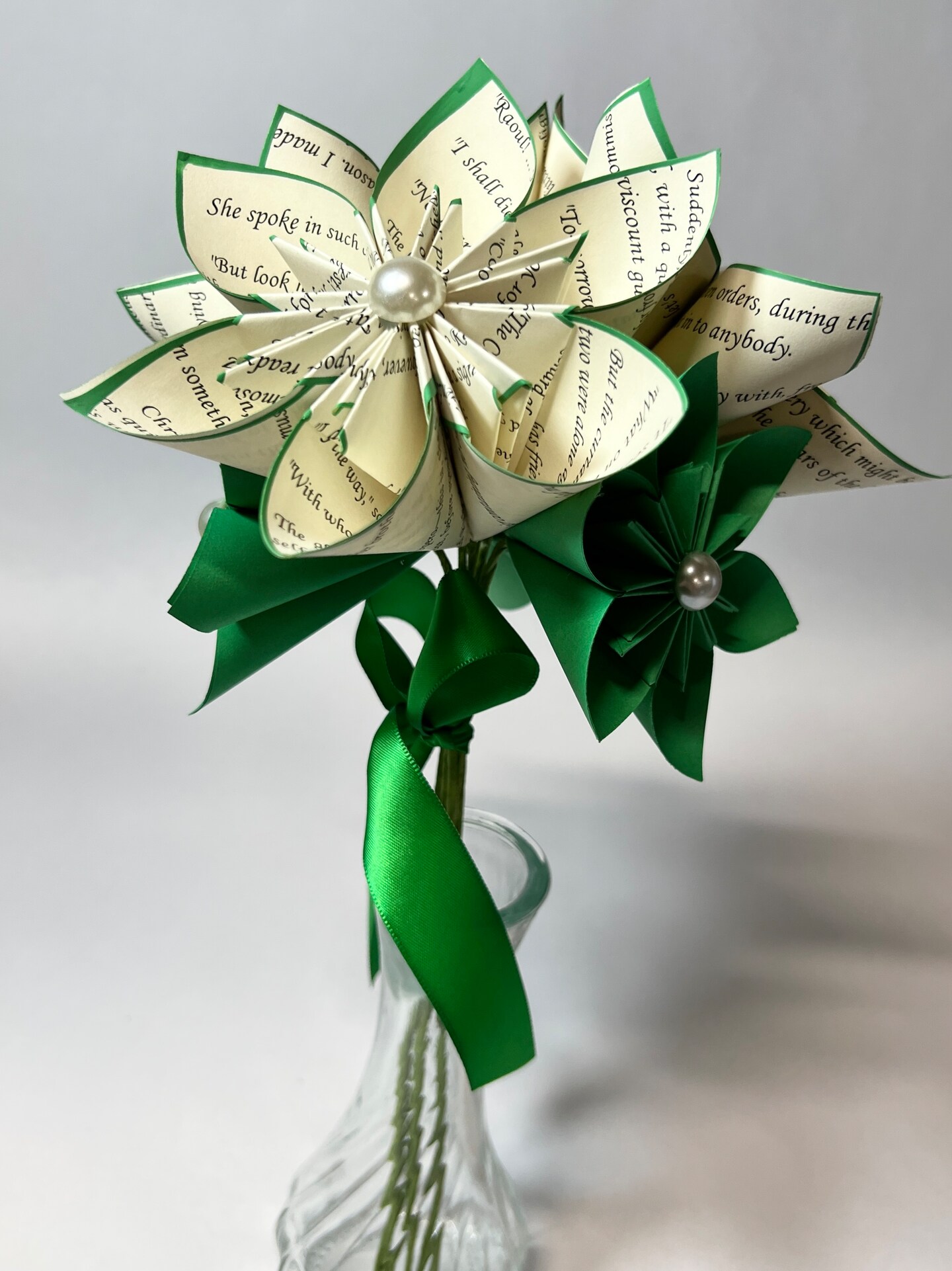 Phantom of the Opera Book Flower Bouquet- Ready to ship, vase included ...