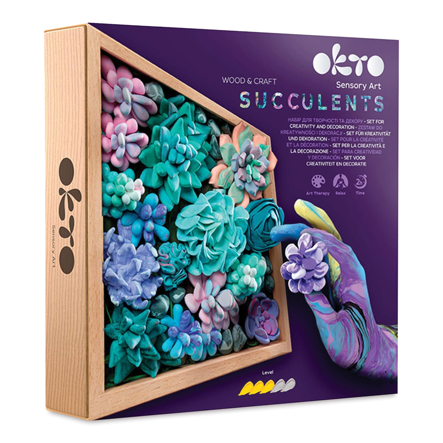 Okto Sensory Art DIY Wood & Craft Clay Kit - Succulents, Tenderness ...