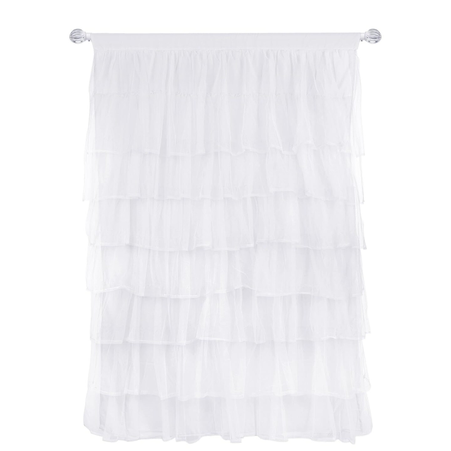 Tadpoles Multi-Layer Tulle Curtain Panel for bedroom window, White, 84 ...