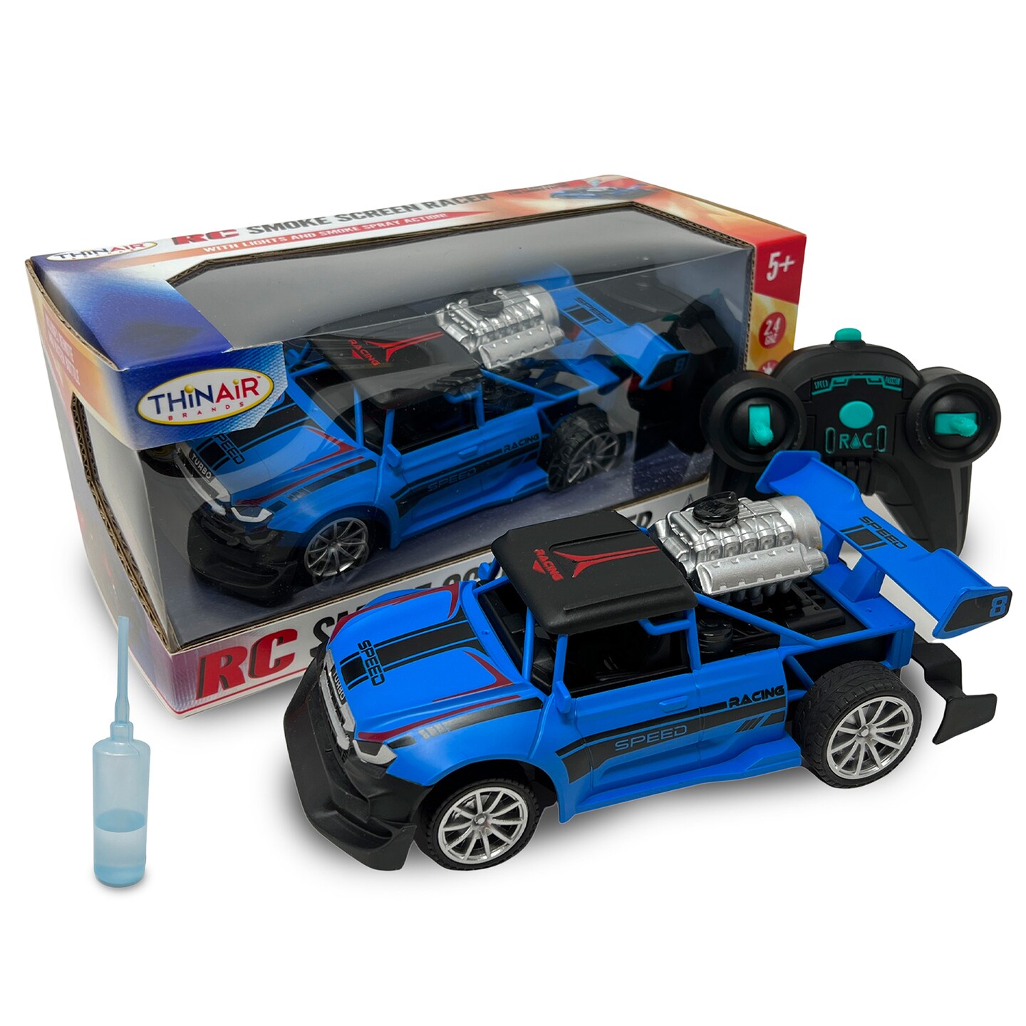 Hyper Drive: RC Smoke Screen Racer - Blue - Light-Up Remote Control Car ...