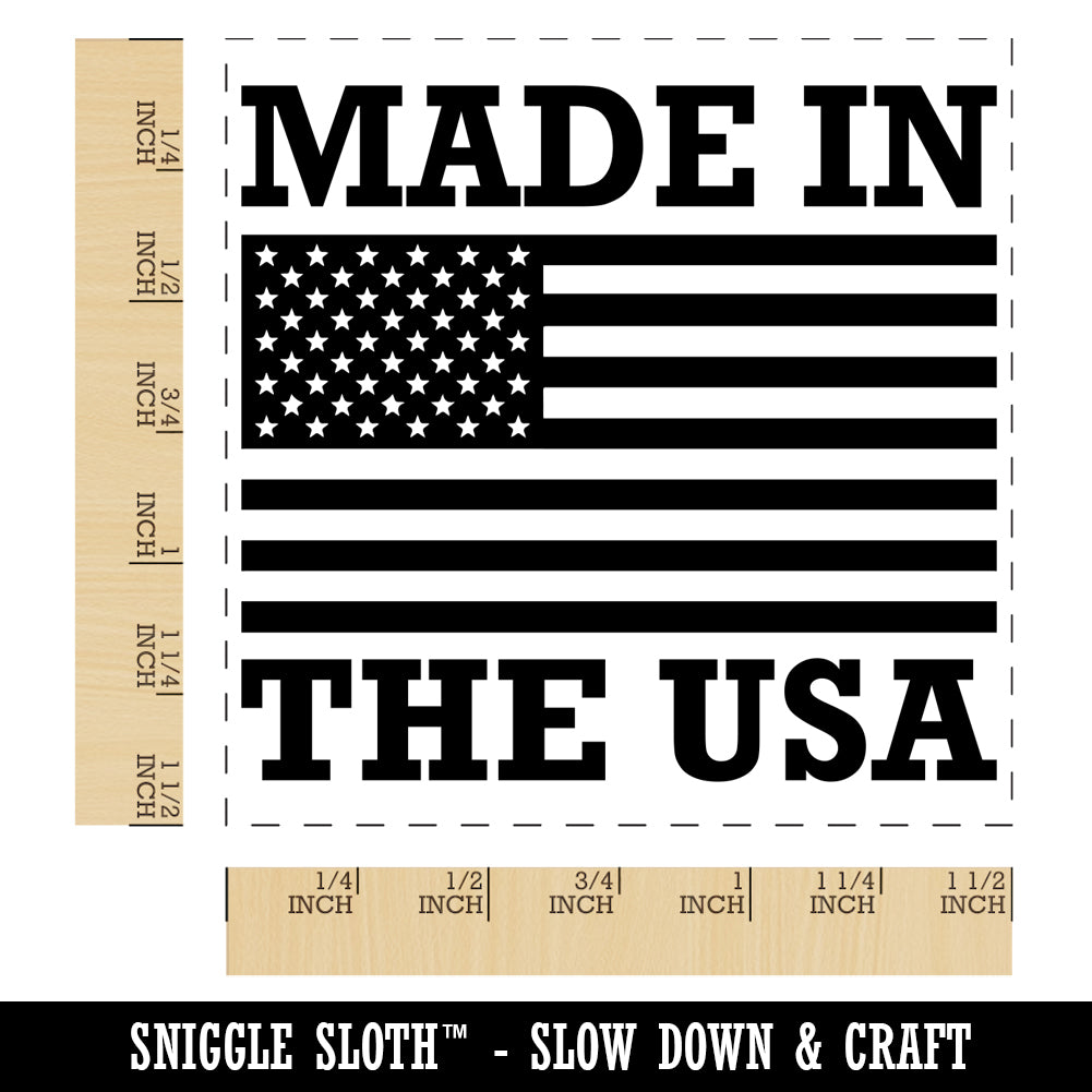 Made in the USA with Flag Self-Inking Rubber Stamp Ink Stamper, Size: 1 ...
