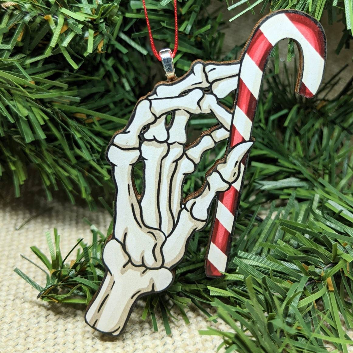 Creepy Christmas Ornament, Skeleton Ornament, Christmas Gift Tag ...
