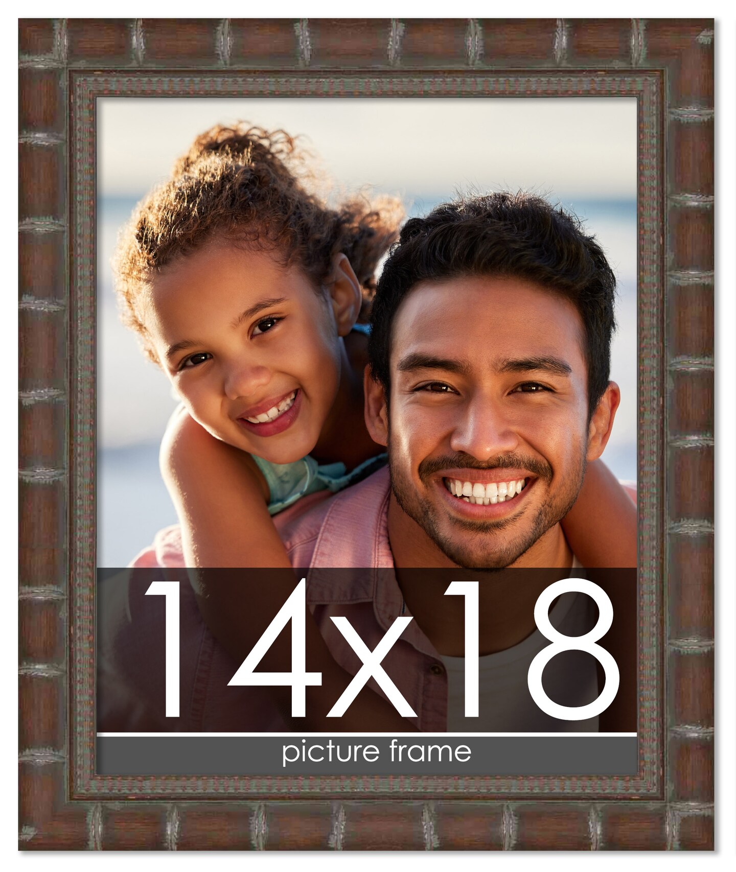 14x18 Modern Bamboo Picture Frame with UV-Resistant Acrylic & Acid Free ...