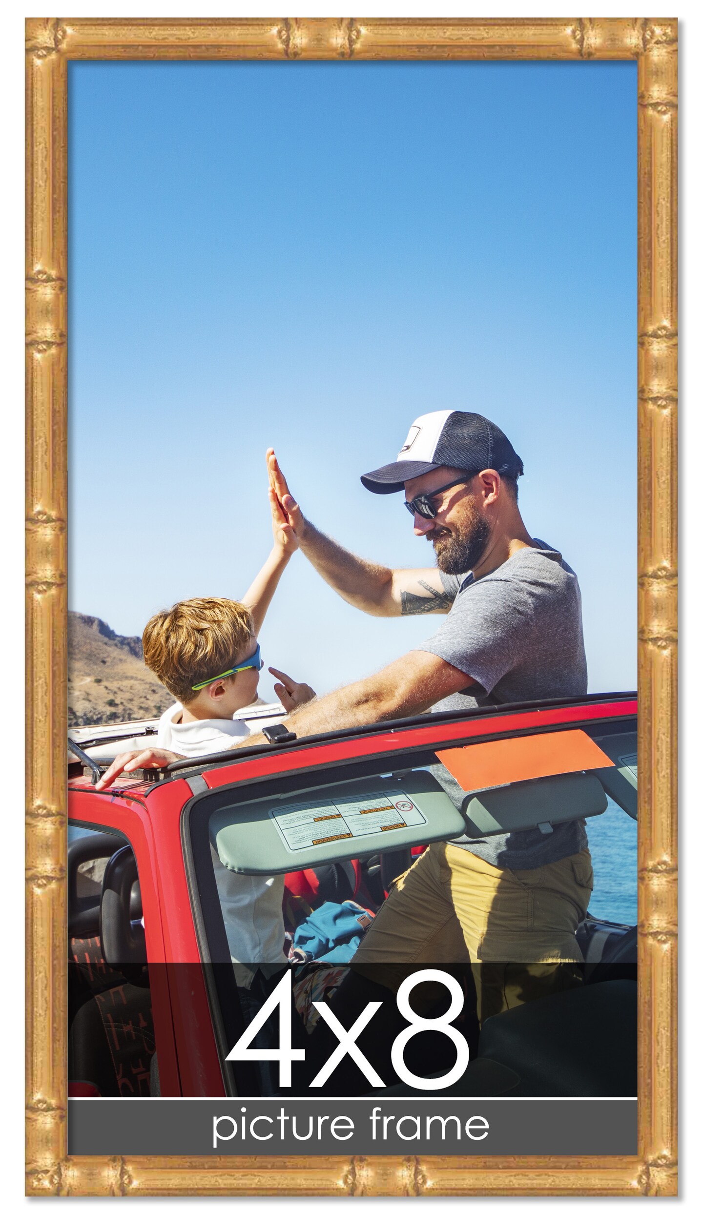 4x8 Thin Bamboo Picture Frame with UV-Resistant Acrylic & Acid Free ...