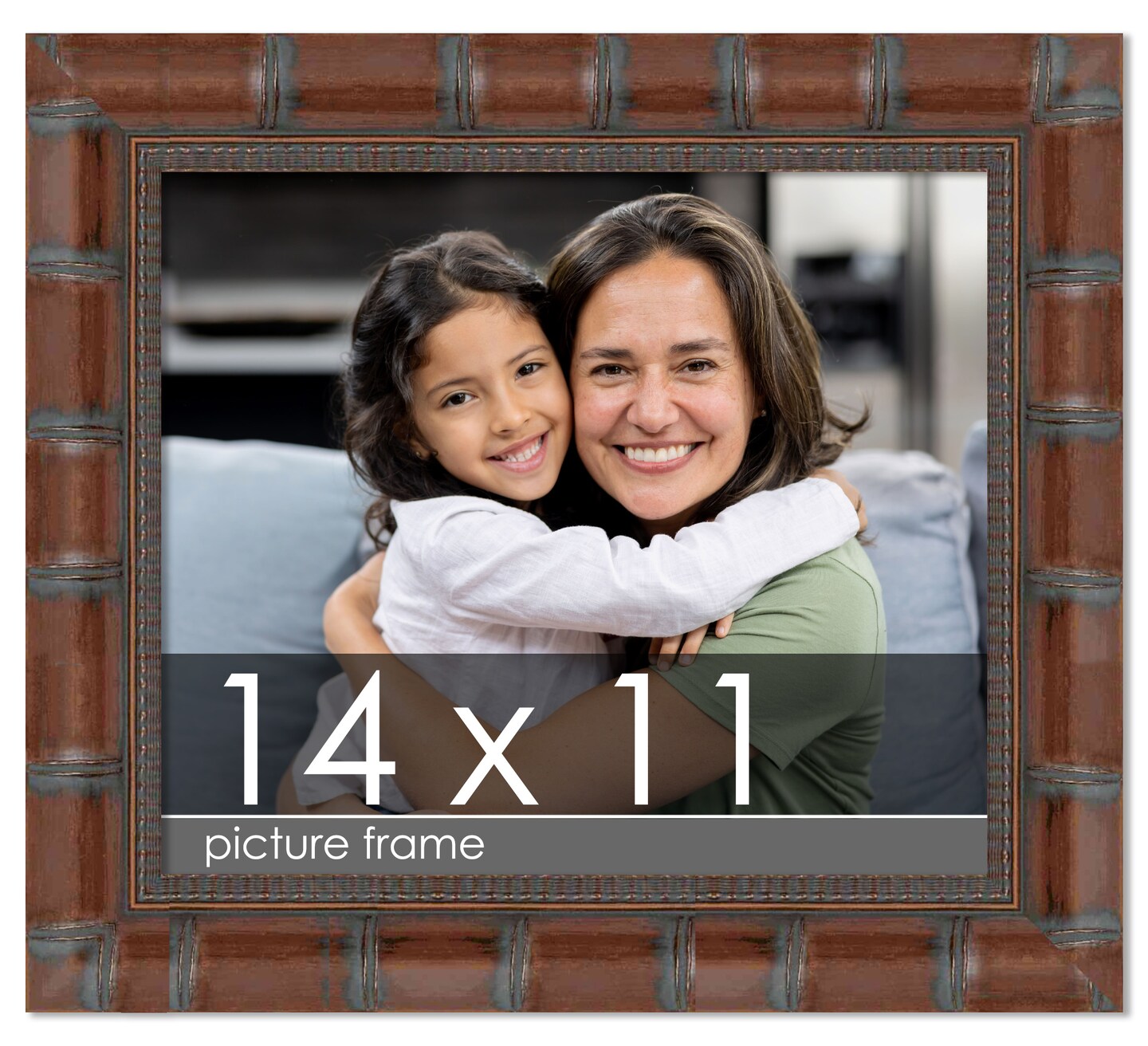 14x11 Wide Bamboo Picture Frame with UV-Resistant Acrylic & Acid Free ...