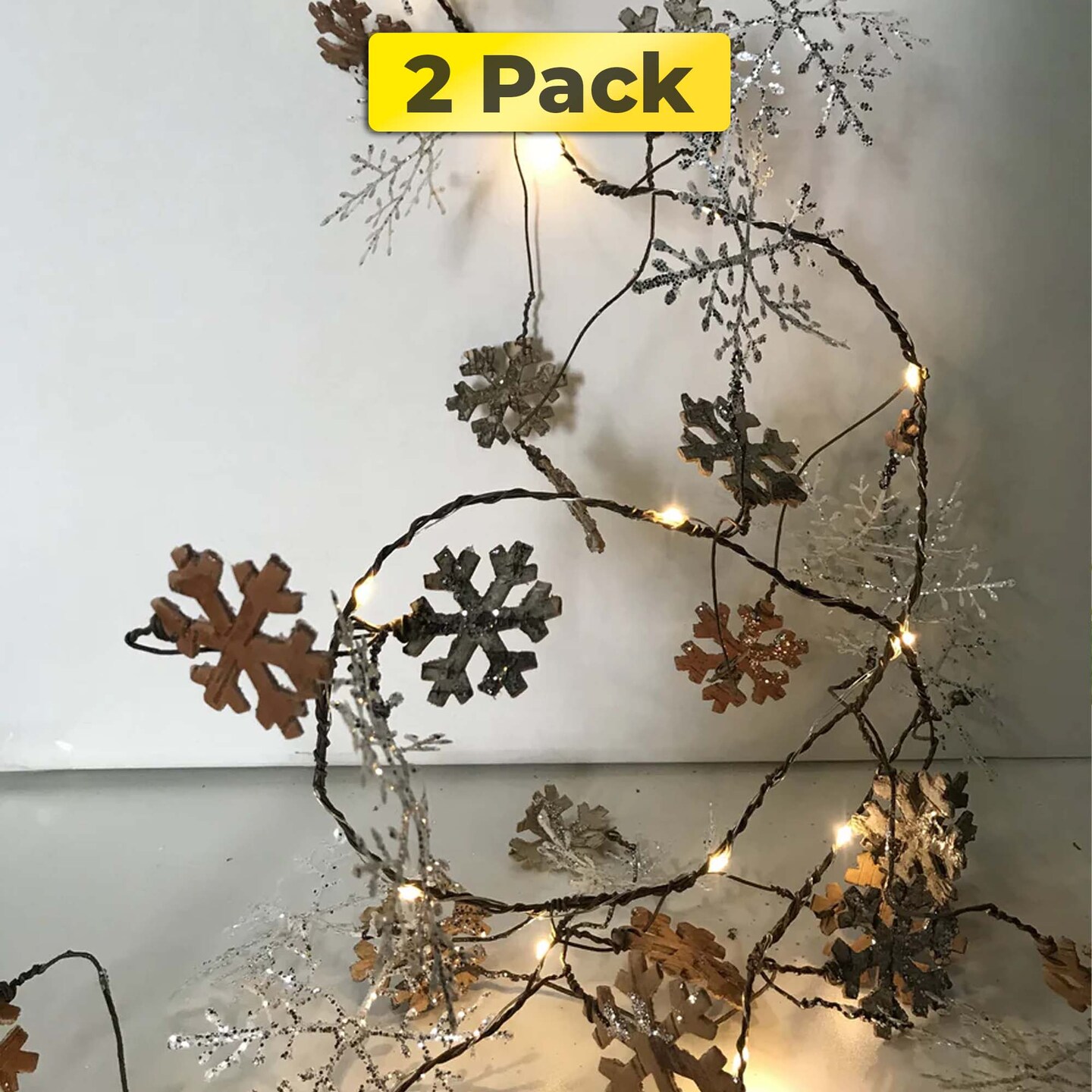Christmas 20 LED Glitter Snowflake Fairy Lights | Michaels