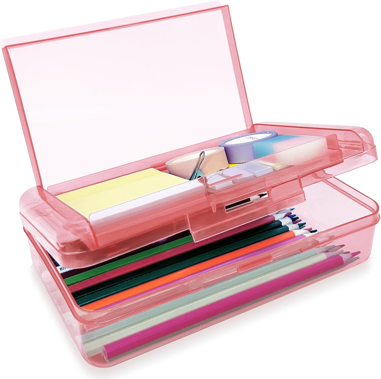 Double Layer Large Capacity Pencil Box,Plastic Translucent Pencil Box ...