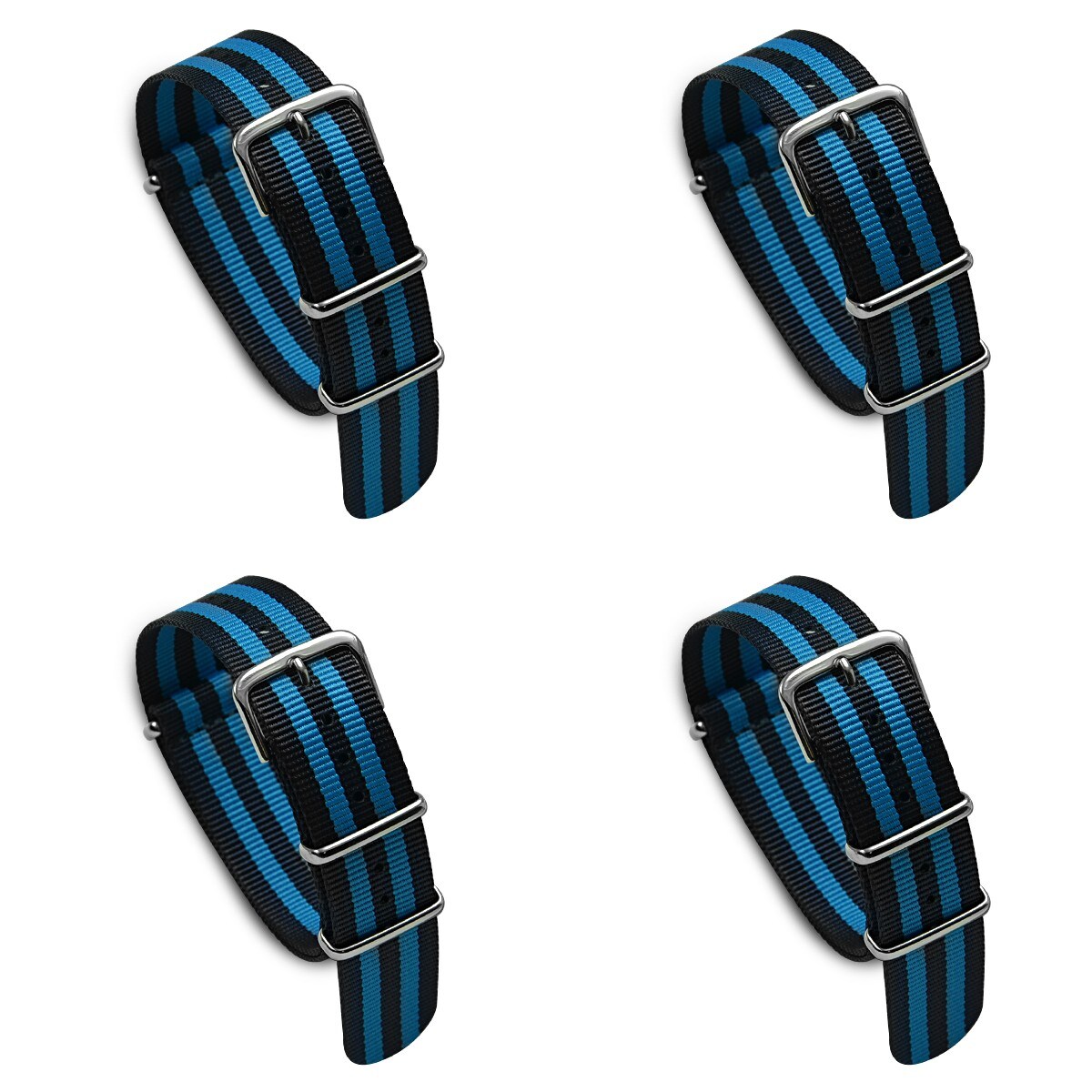 Value Pack of 4 Military MoD Nylon Watch Strap (Black/Turquoise) | Michaels