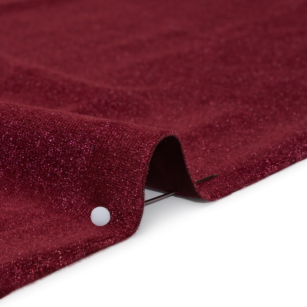 1 Yard Luxe Burgundy Stretch Polyester Velour Medium Weight Soft Plush ...