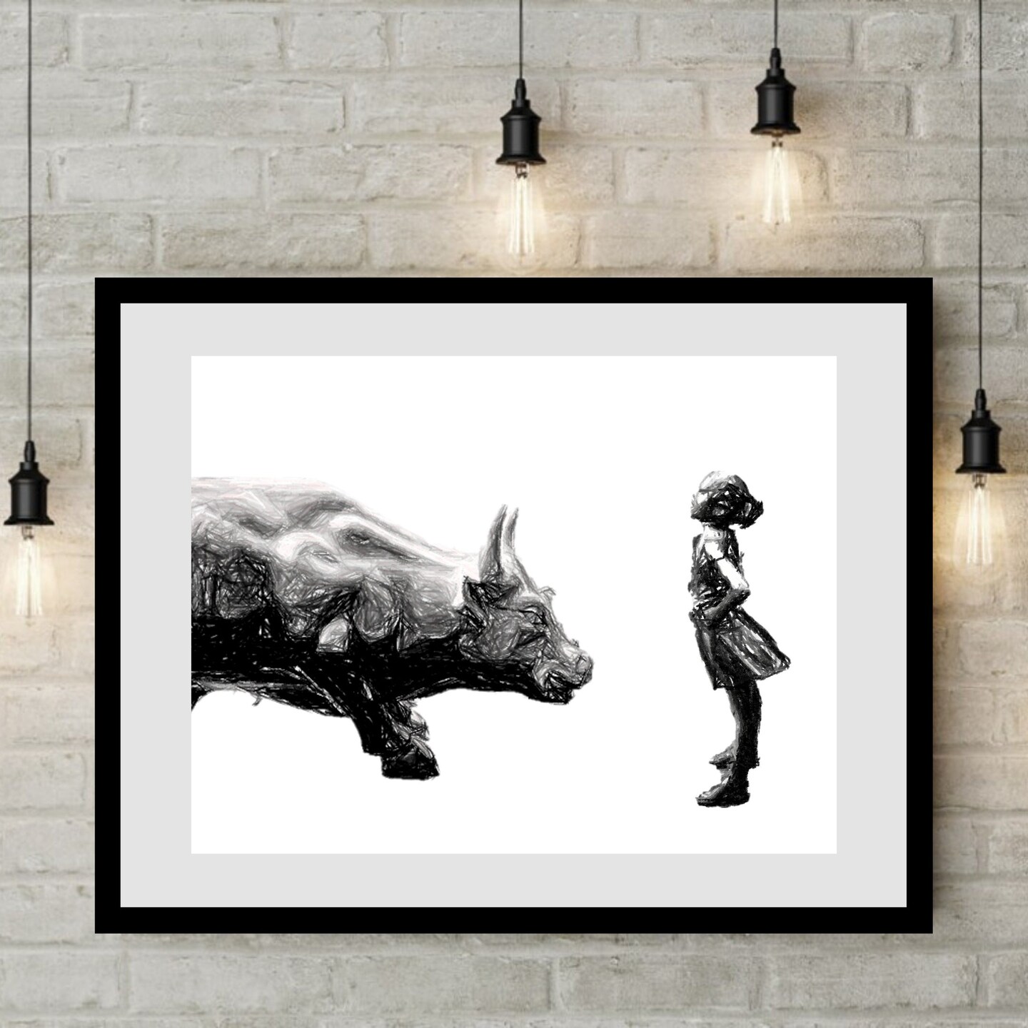 Fearless Girl Statue Wall Street Bull Feminist Wall Art | Michaels