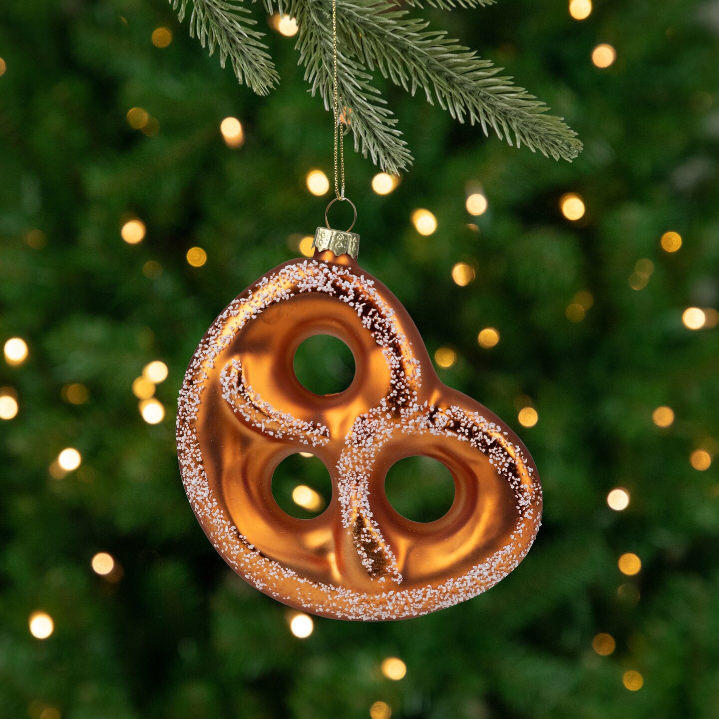 Northlight Salted Soft Pretzel Glass Christmas Ornament - 4.5", Color ...