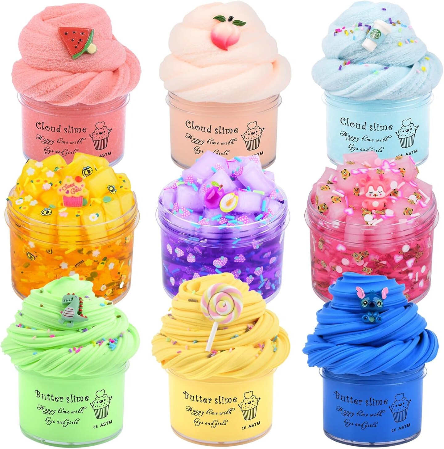 9 Pack Assorted Slime Kit (Jelly Cube Crunchy, Cloud, Butter) | Michaels