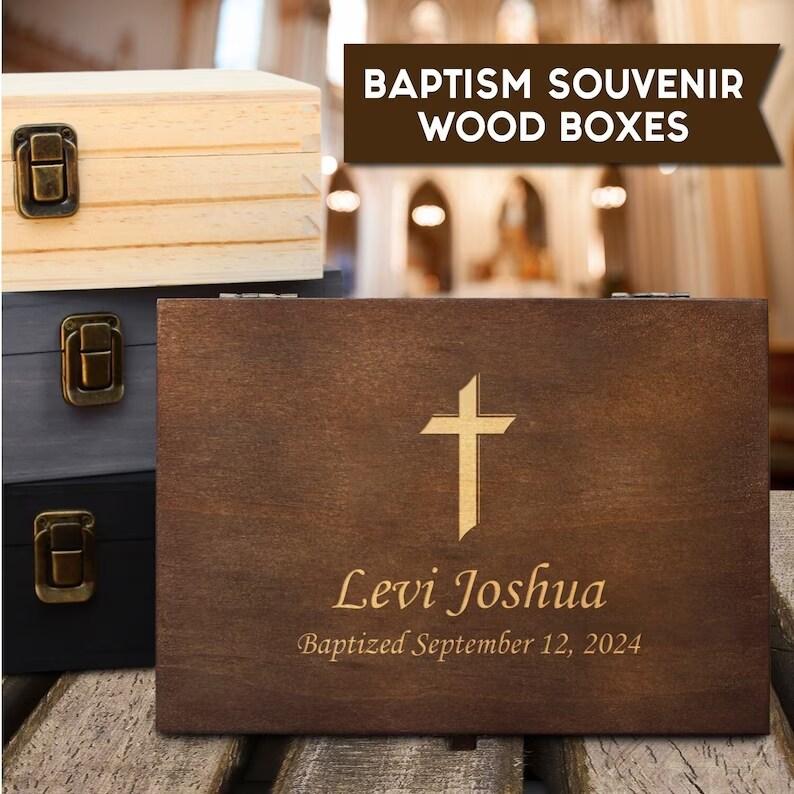 Personalized Baptism, First Communion, Engraved Wood Keepsake Box ...