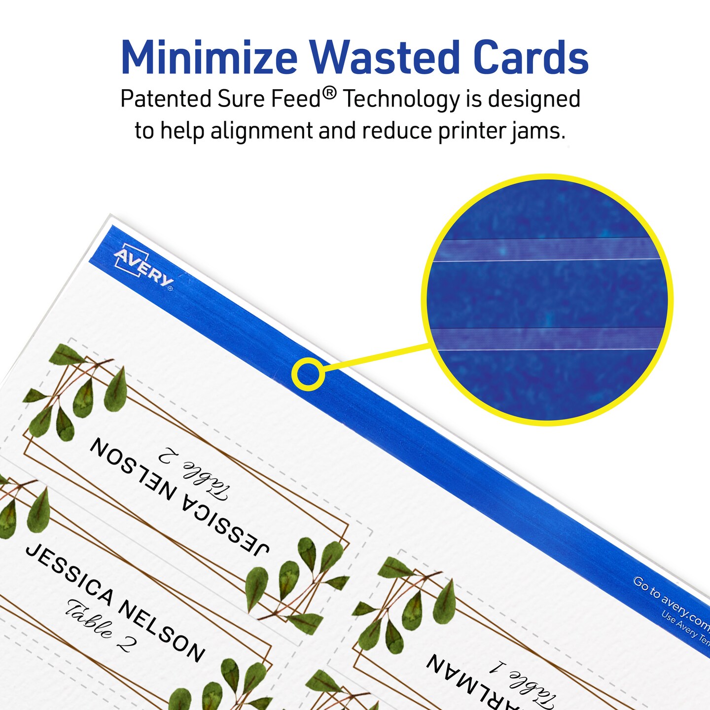 Avery® Printable Place Cards, Sure Feed® Technology, 1-7/16" x 3-3/4 ...