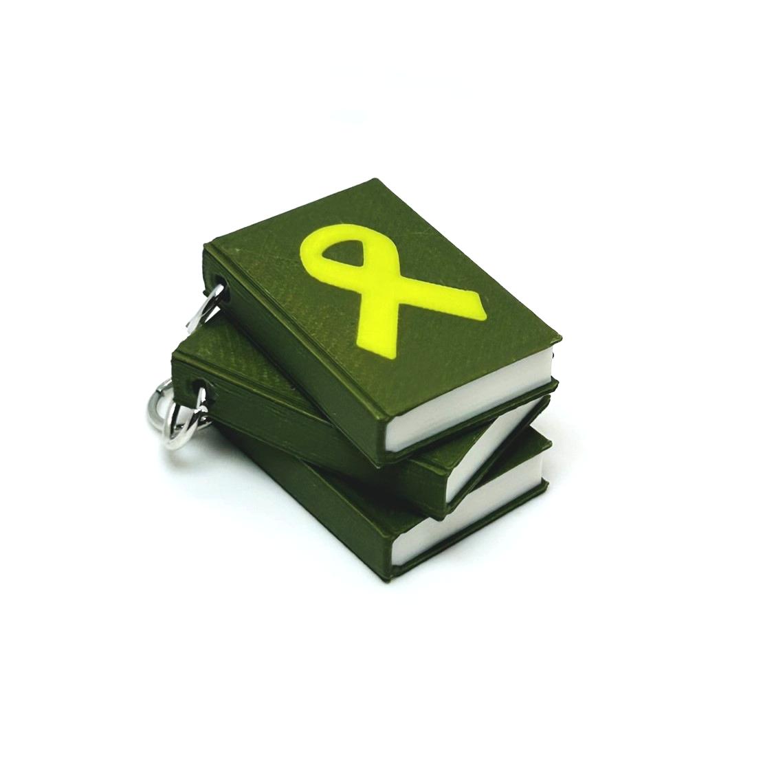 3D Yellow Awareness Ribbon Book Charms, 27x18mm, Count: 20 Pieces ...
