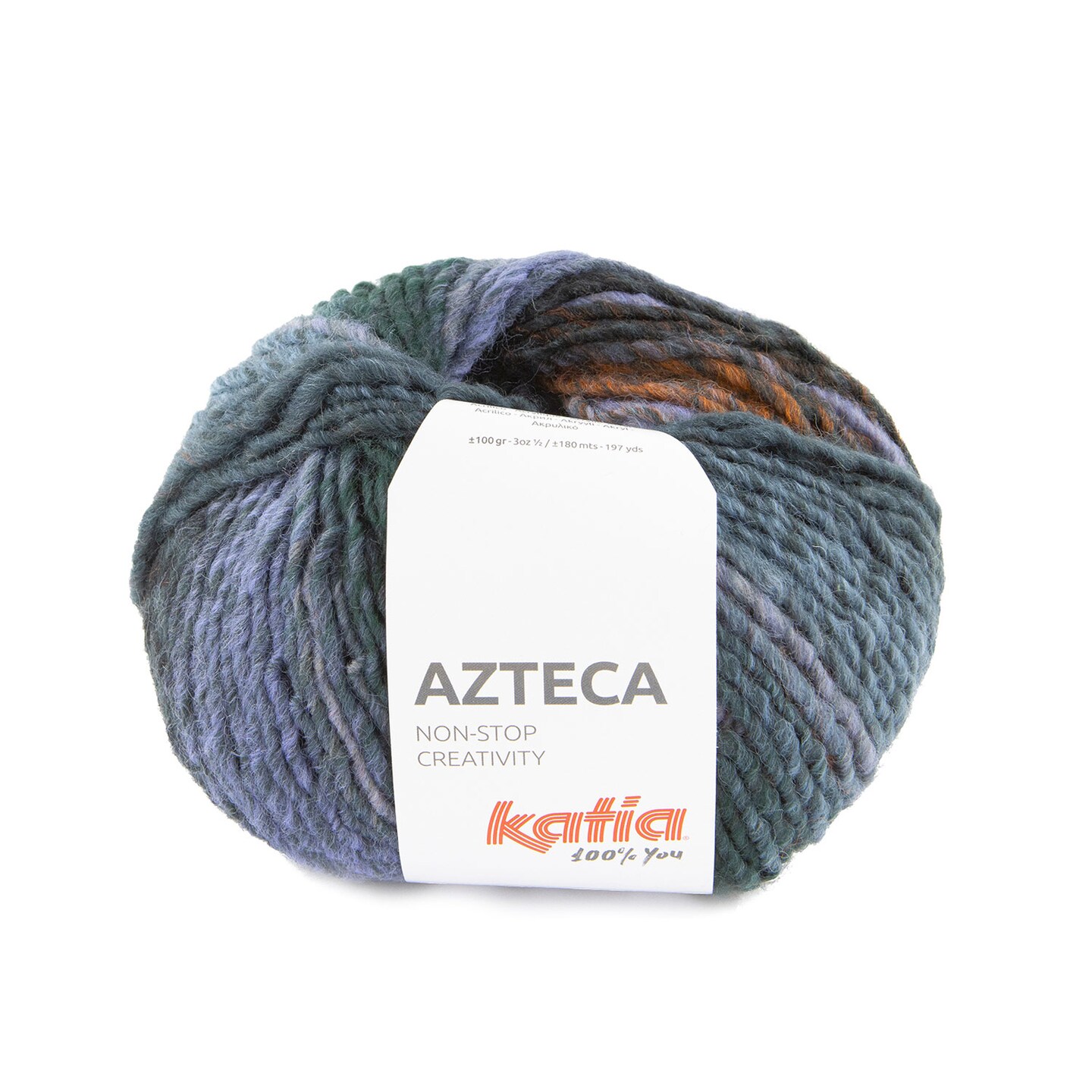 Katia Azteca Premium Wool Blend Yarn, Color: Petrol-khaki-orange | Michaels