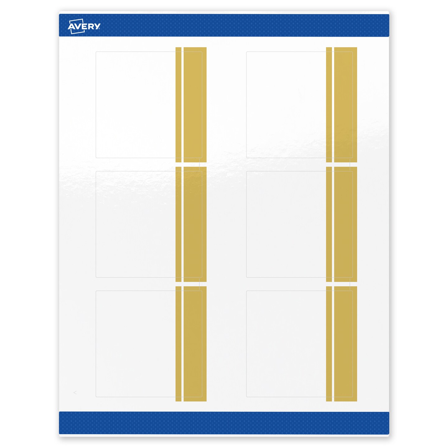 Avery Printable Square Labels, Gold Double-Dipped Edge, 3" x 3", Glossy ...
