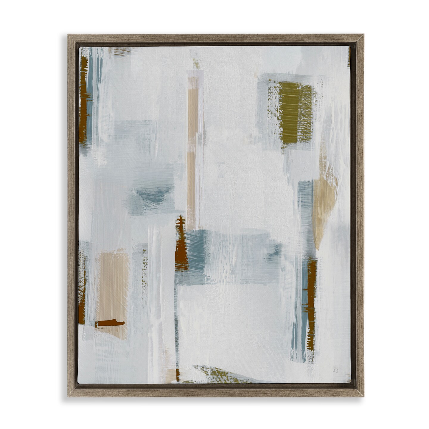 Stupell Industries Abstract with Subtle Forms Framed Floater Canvas ...