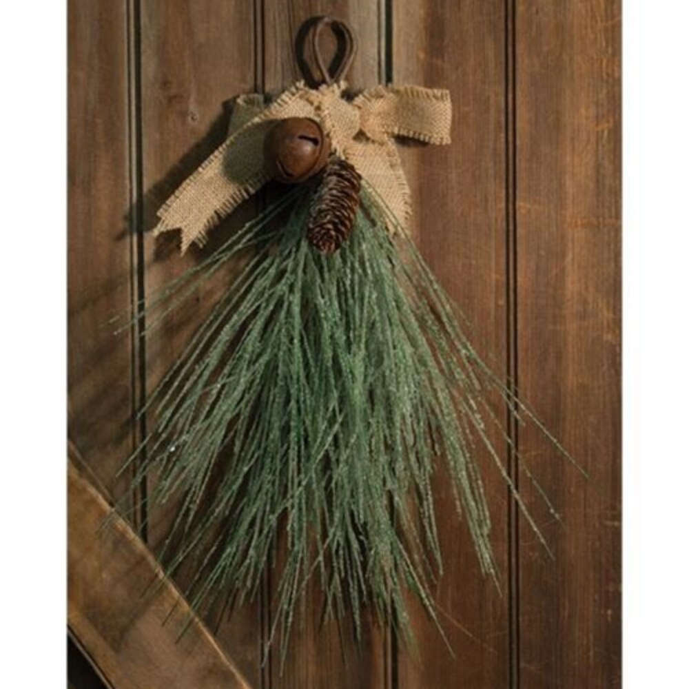 Icy Needle Pine Teardrop With Bell & Bow 20" | Michaels