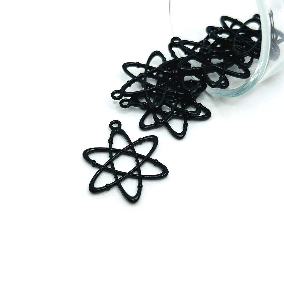 4, 20 or 50 Pieces: Black Atom Science Charms, Double Sided | Michaels