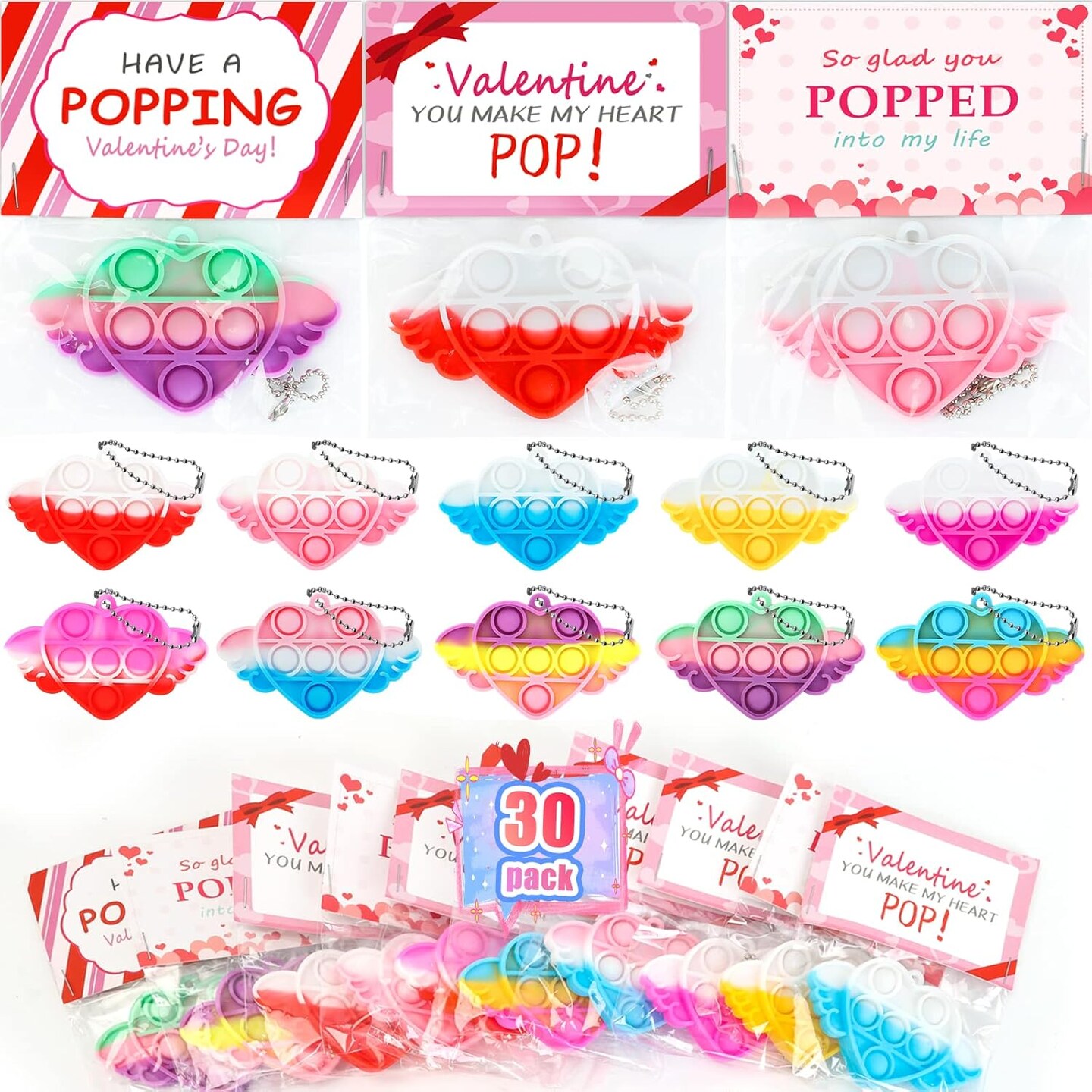 Valentines Day Gifts for Kids, 30 Pack Valentines Day Cards for Kids ...