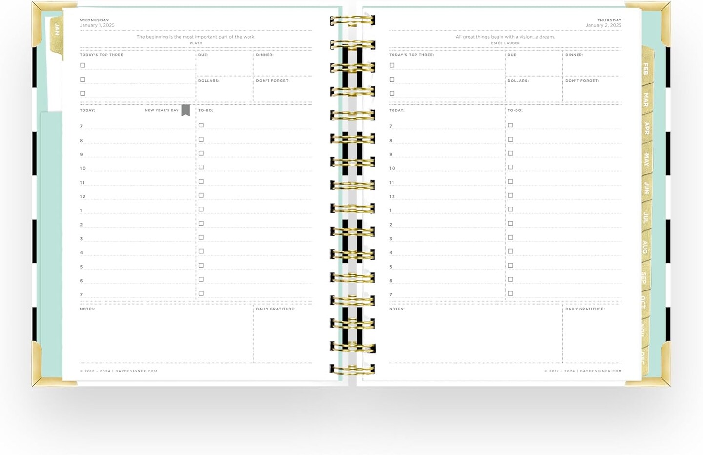 Premium Planner for Stylish Organization. Combines Monthly Calendar ...
