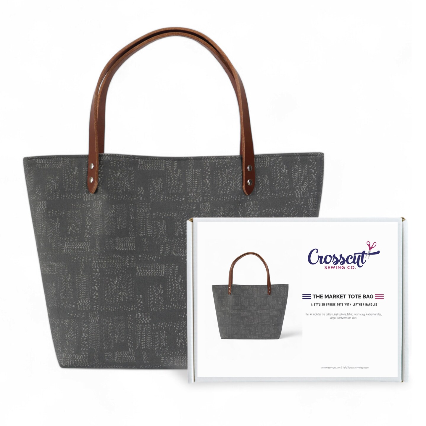 Crosscut Sewing Co.® Market Tote Bag Sewing Project Kit for Beginners ...